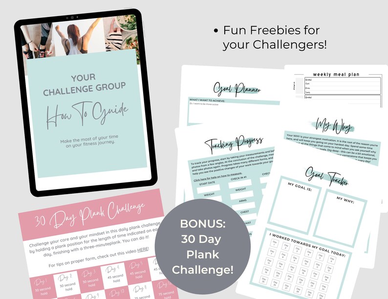 Editable Canva Template Spring Challenge, 30 Day Challenge in Canva ...