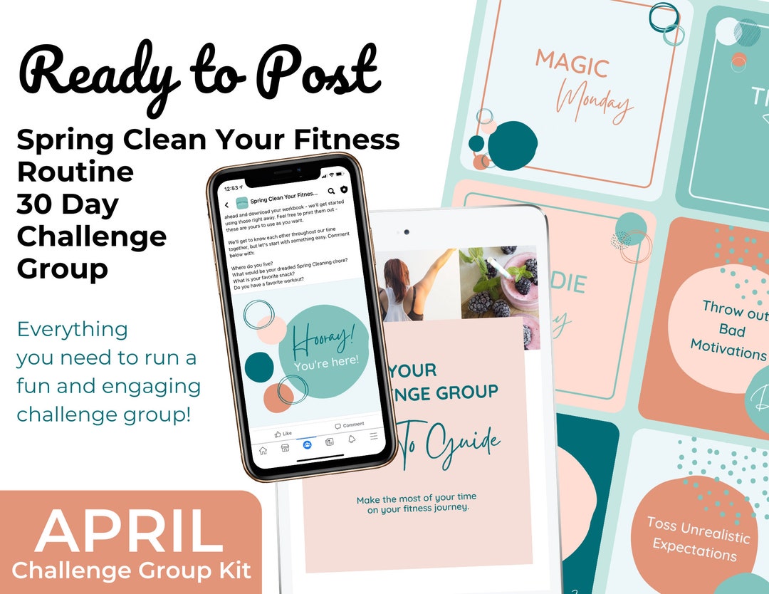 April Challenge Group Guide, 30 Day Challenge for Fitness Group Posts ...