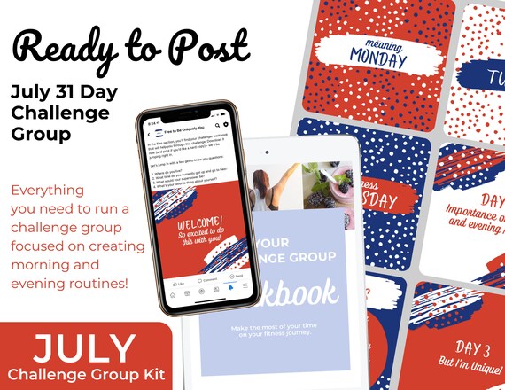 July Challenge Group Guide on Creating Routines Ready to Post - Etsy