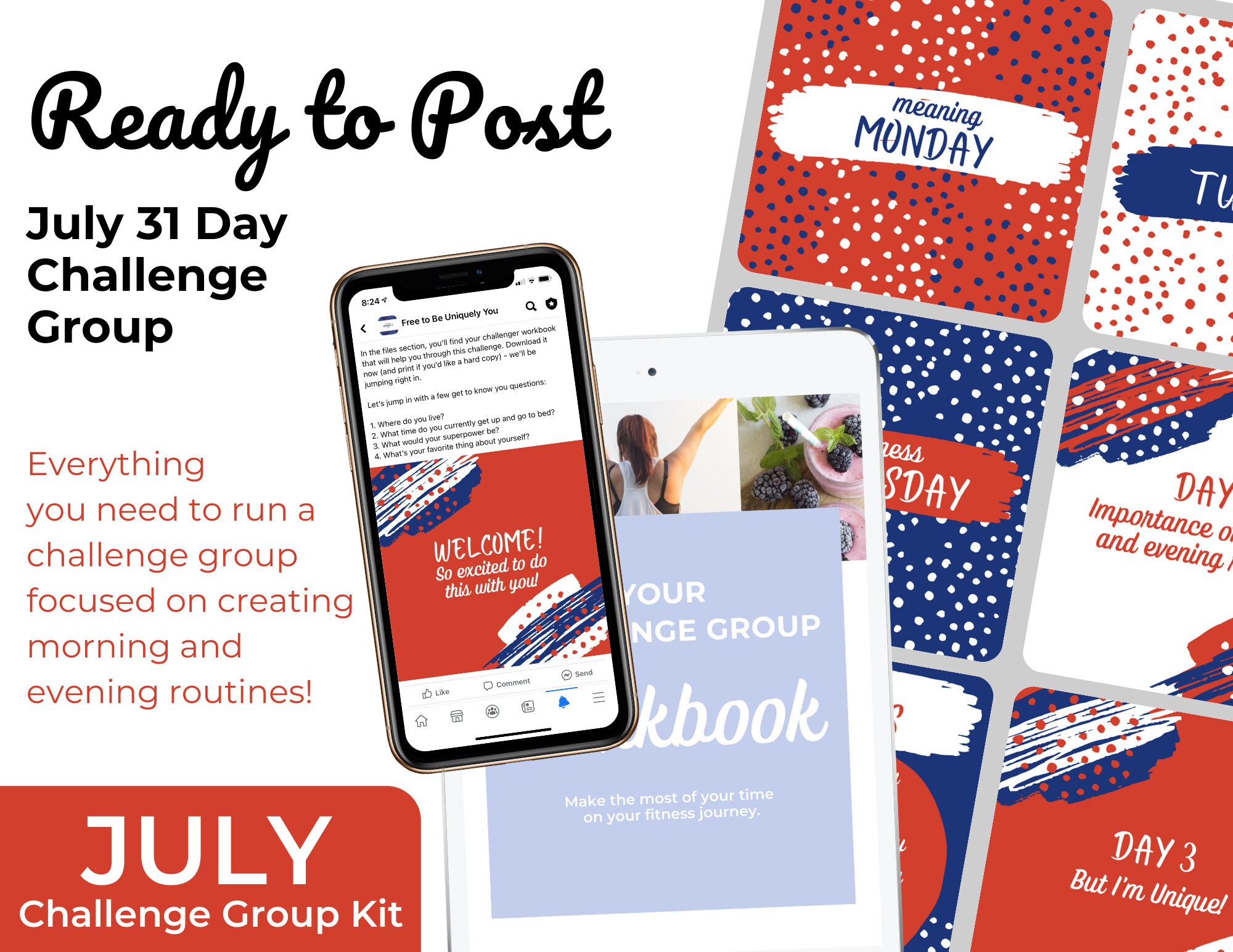July Challenge Group Guide on Creating Routines, Ready to Post 31 ...