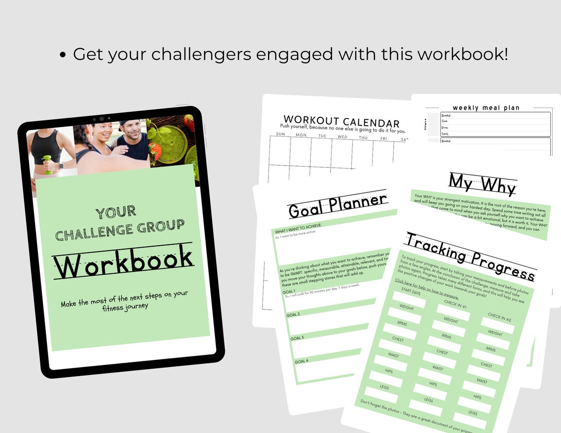 September Challenge Group Guide to Edit in Canva Fitness - Etsy