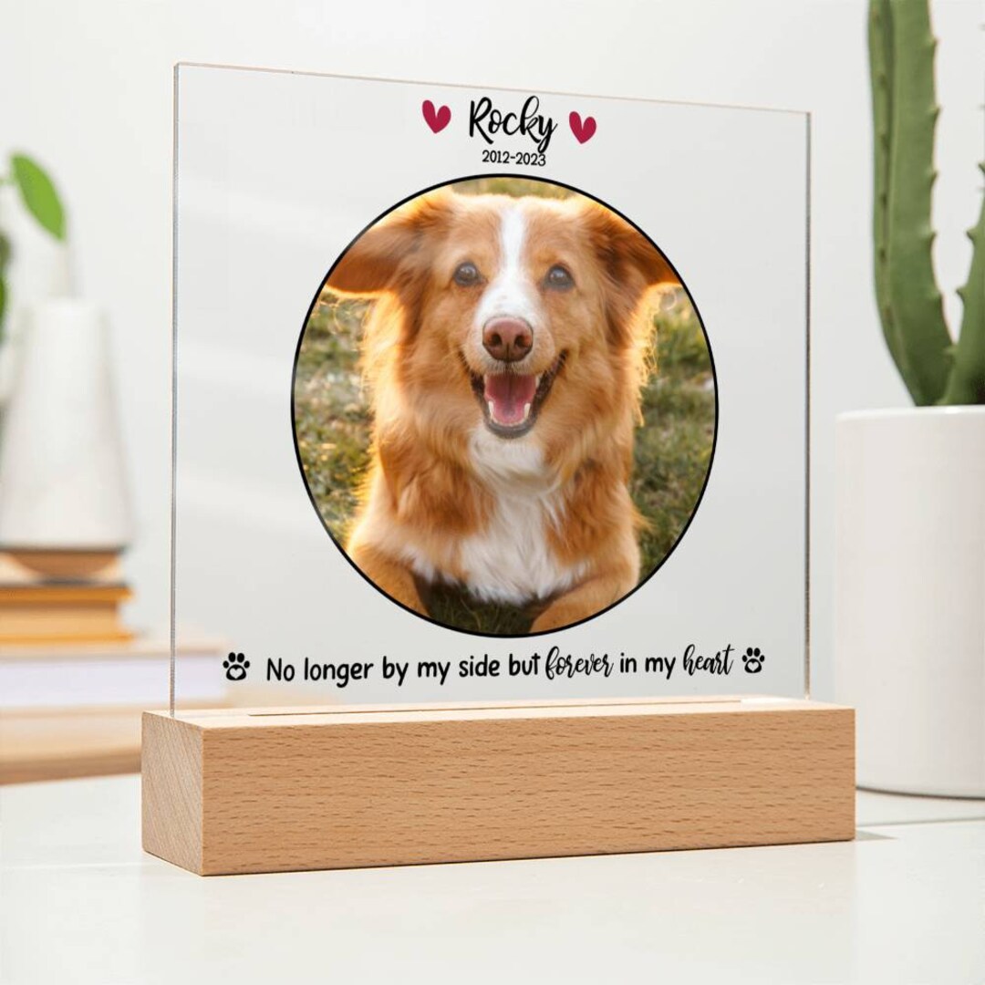 Custom Dog Memorial Photo Frame Pet Keepsake for Gift Acrylic Plaque ...