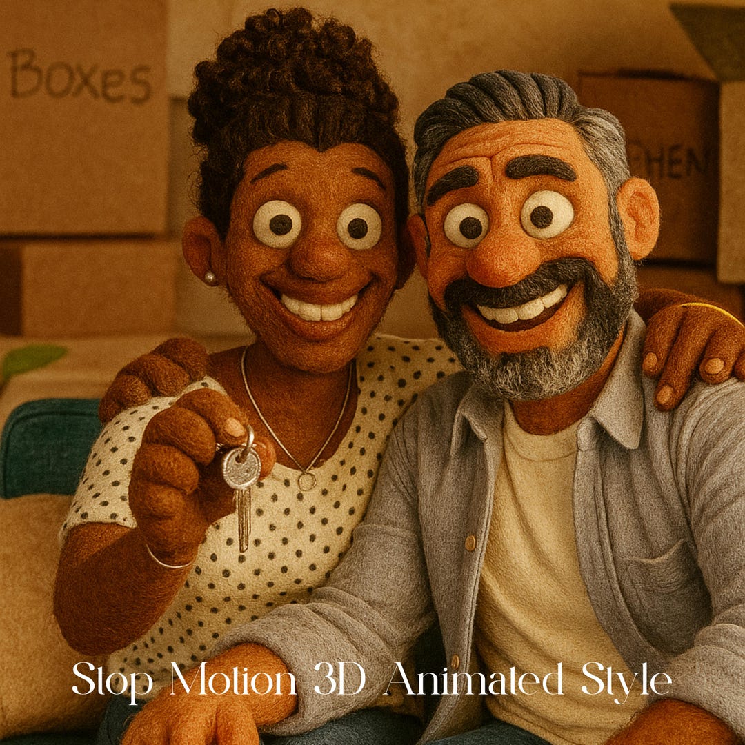 Stop Motion Style 3D Cartoon Couple Portrait – Fun Caricature Style ...