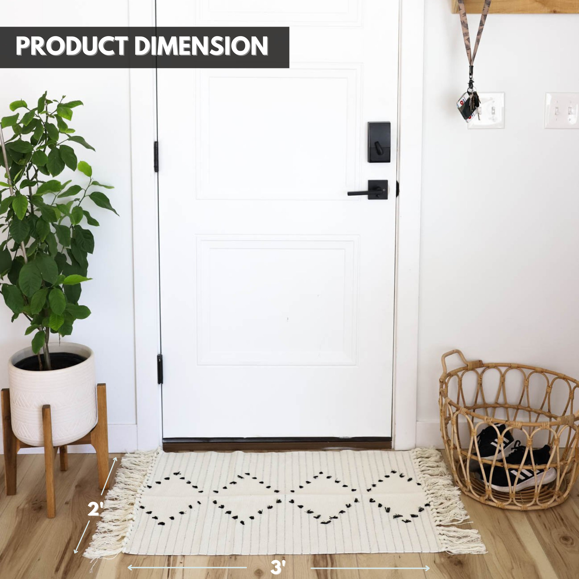 Ivory Boho Woven Rug for Indoor Use or Front Porch Layers 3 Color ...