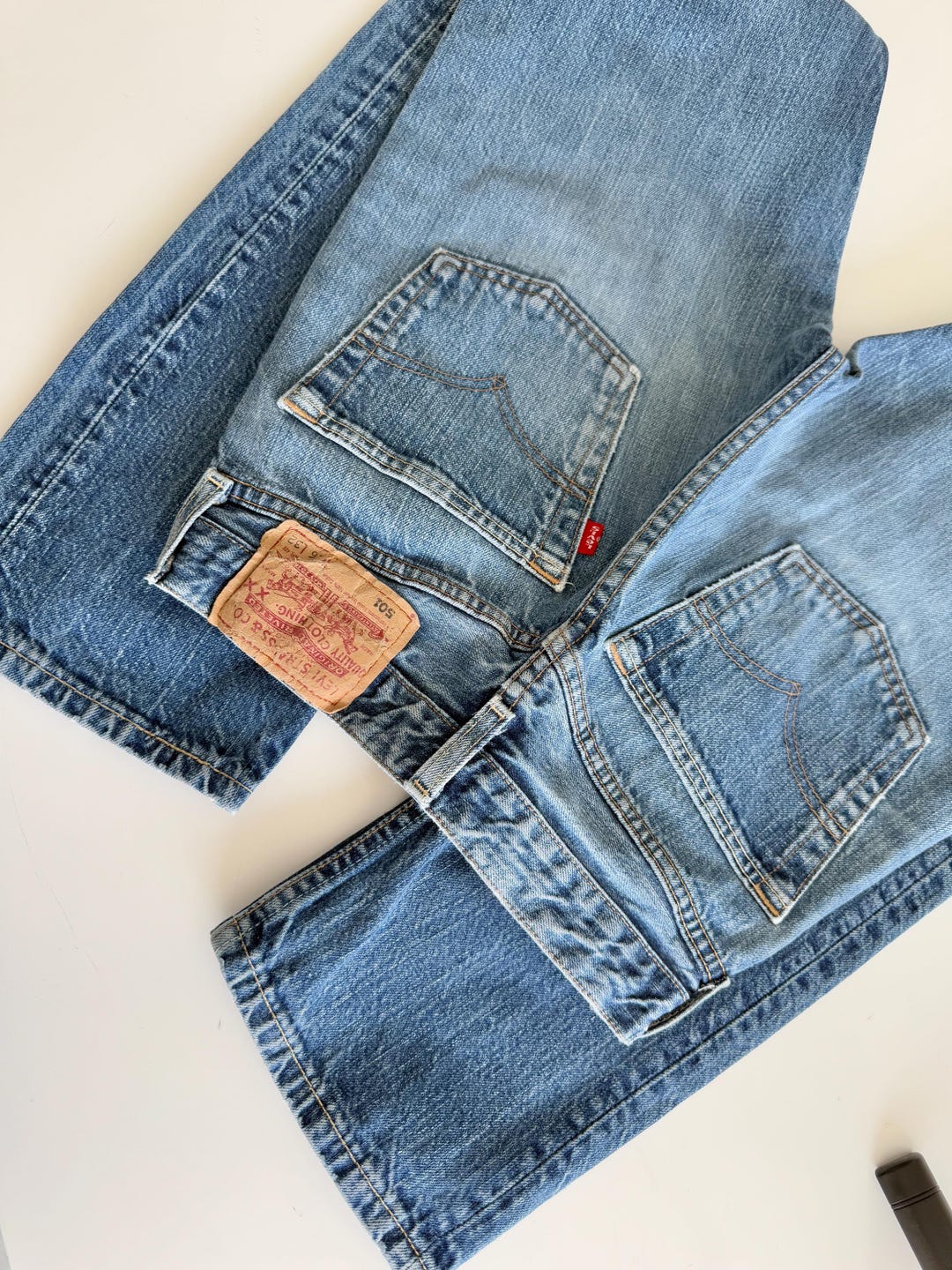 Levis 501 Vintage W25 L30 Medium Blue 501s Made in Spain Straight Leg ...