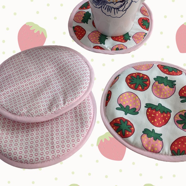 Strawberry Mug Rug - Etsy
