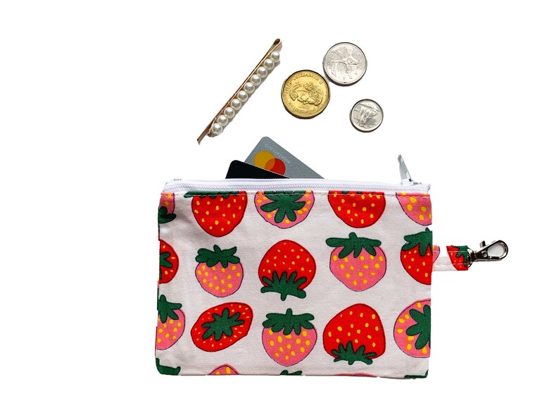 Cute Strawberry Coin Purse Strawberry Kawaii Zipper Pouch - Etsy
