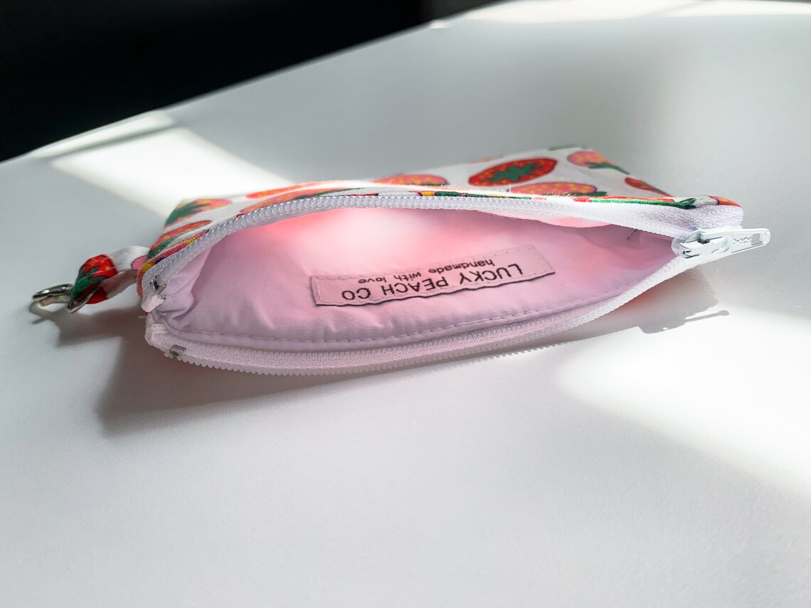 Cute Strawberry Coin Purse Strawberry Kawaii Zipper Pouch - Etsy