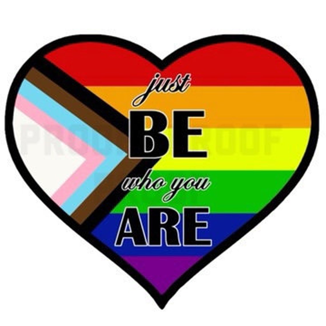 75mm Lgbtq Pride Stickers Progress Pride Flag Vinyl Sticker Etsy