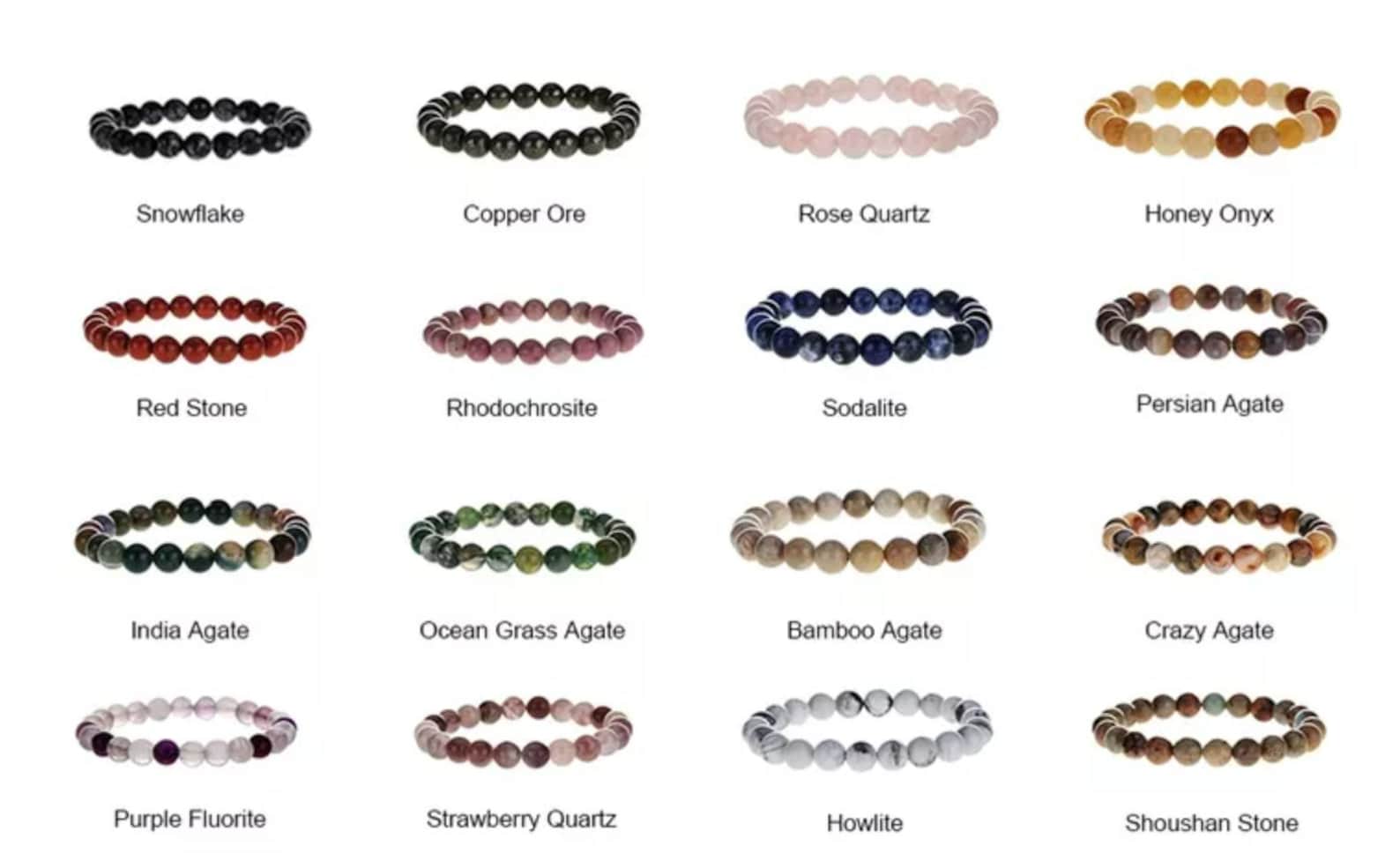 Natural Gemstone Beads Bracelets Stretchy Bracelet 8mm - Etsy