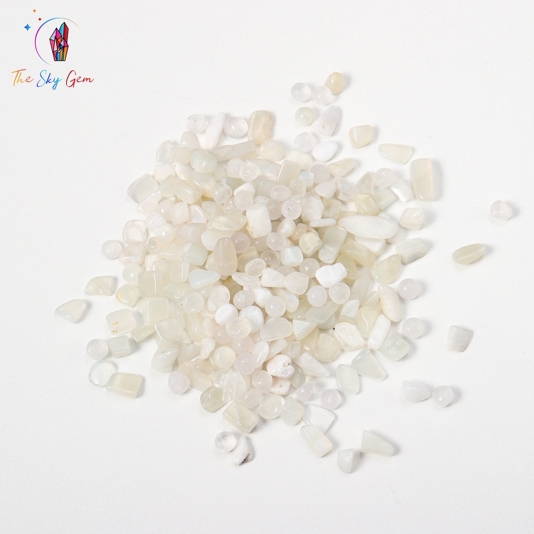 Natural Moonstone Crystal Chips Bags - Undrilled Moonstone Gemstone ...