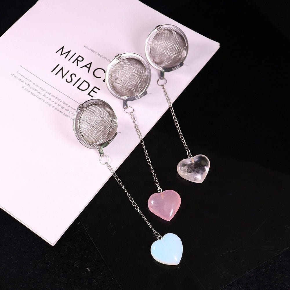 Heart Shaped Clear Quartz Crystal Tea Filter Reusable Loose - Etsy