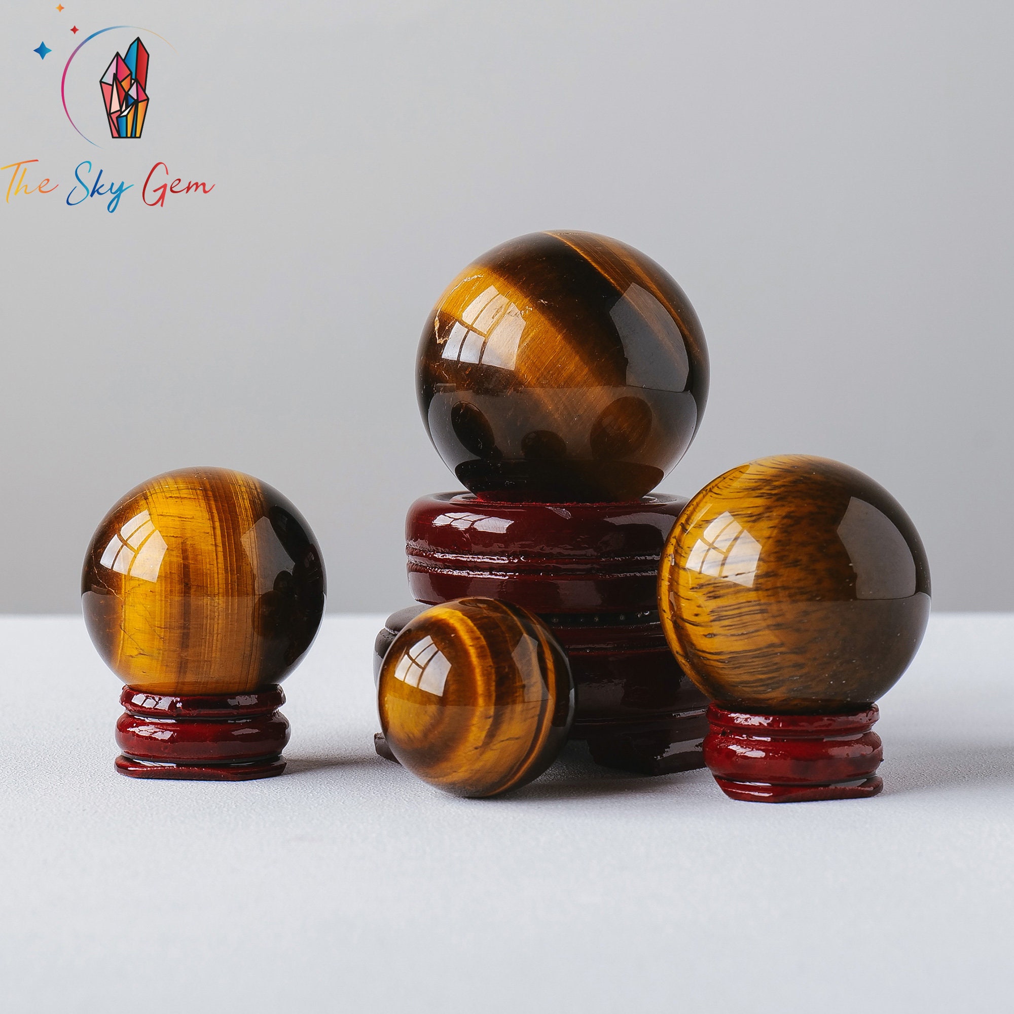 Natural Tiger Eye Sphere - Tiger Eye Ball, Undrilled Tiger Eye Crystal ...