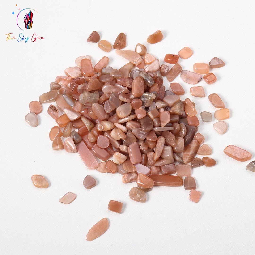 Natural Sunstone Crystal Chips Bags Undrilled Sunstone Gemstone Chips ...