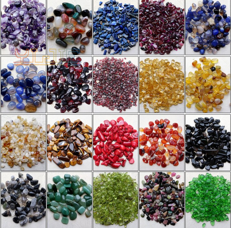 Seven Chakra Crystal Chips Set Undrilled Crystal Chips Bags | Etsy