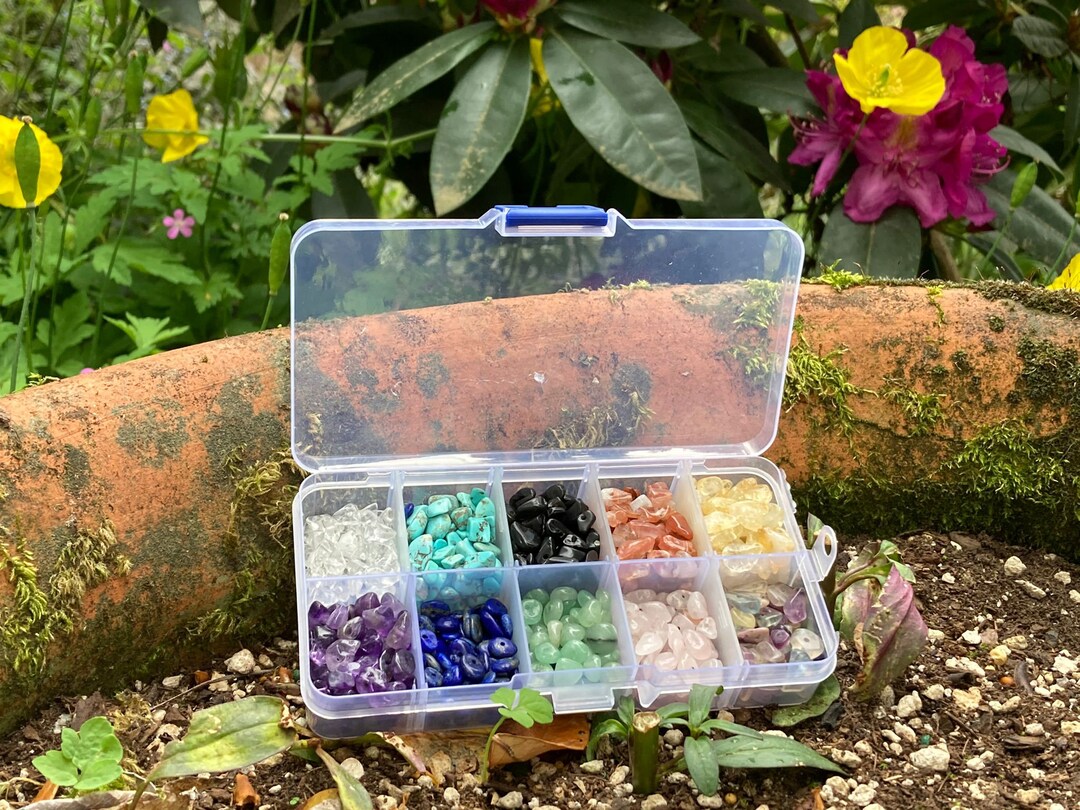 Drilled Crystal Chips Set, 10-15-18pcs Mixed Healing Crystal Small ...