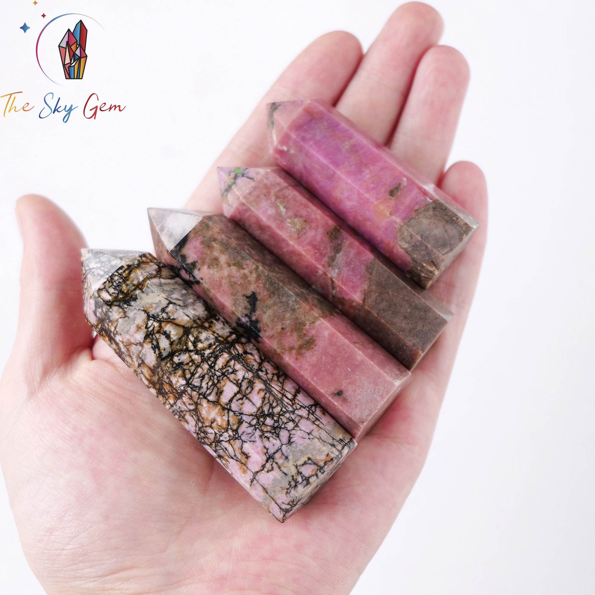 Rhodonite Crystal Point Rhodonite Crystal Tower Crystal - Etsy