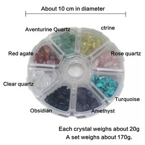Mixed Crystal Chips Box,8 Types of Crystal Sets, Gemstone Chips Set ...