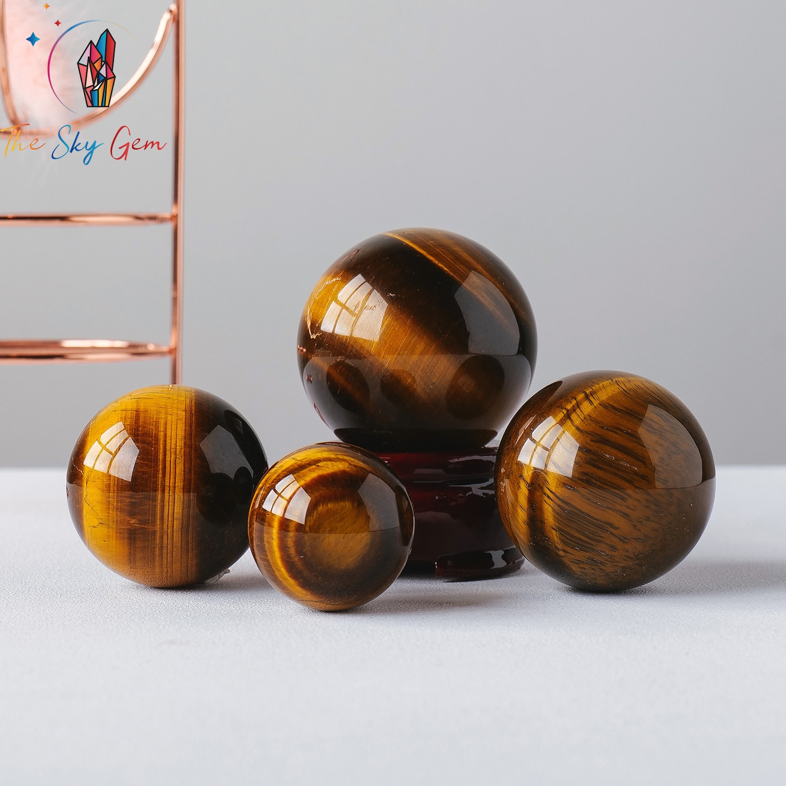 Natural Tiger Eye Sphere - Tiger Eye Ball, Undrilled Tiger Eye Crystal ...