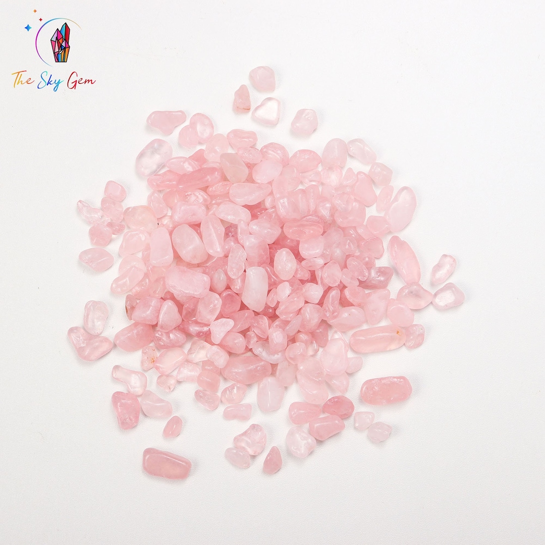 Natural Rose Quartz Crystal Chips Bags - Undrilled Rose Quartz Gemstone ...