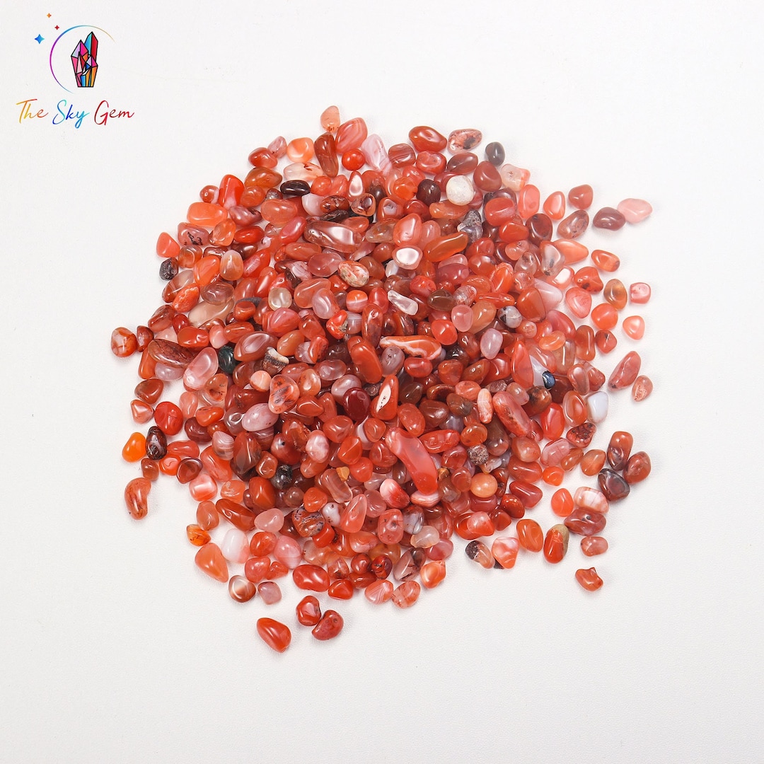 Natural Red Agate Crystal Chips Bags - Undrilled Red Agate Gemstone ...