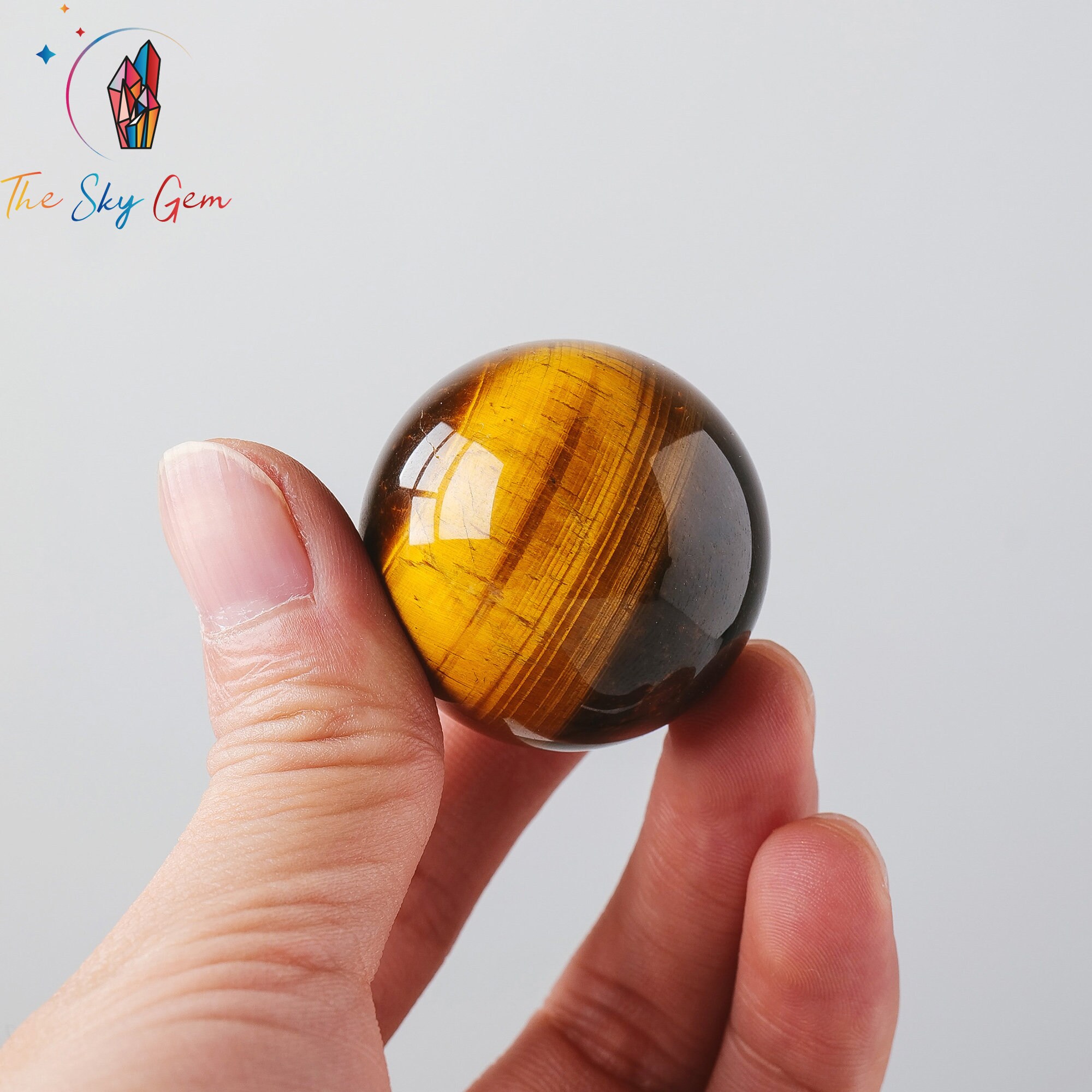 Natural Tiger Eye Sphere - Tiger Eye Ball, Undrilled Tiger Eye Crystal ...