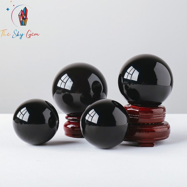 Obsidian Sphere - Etsy