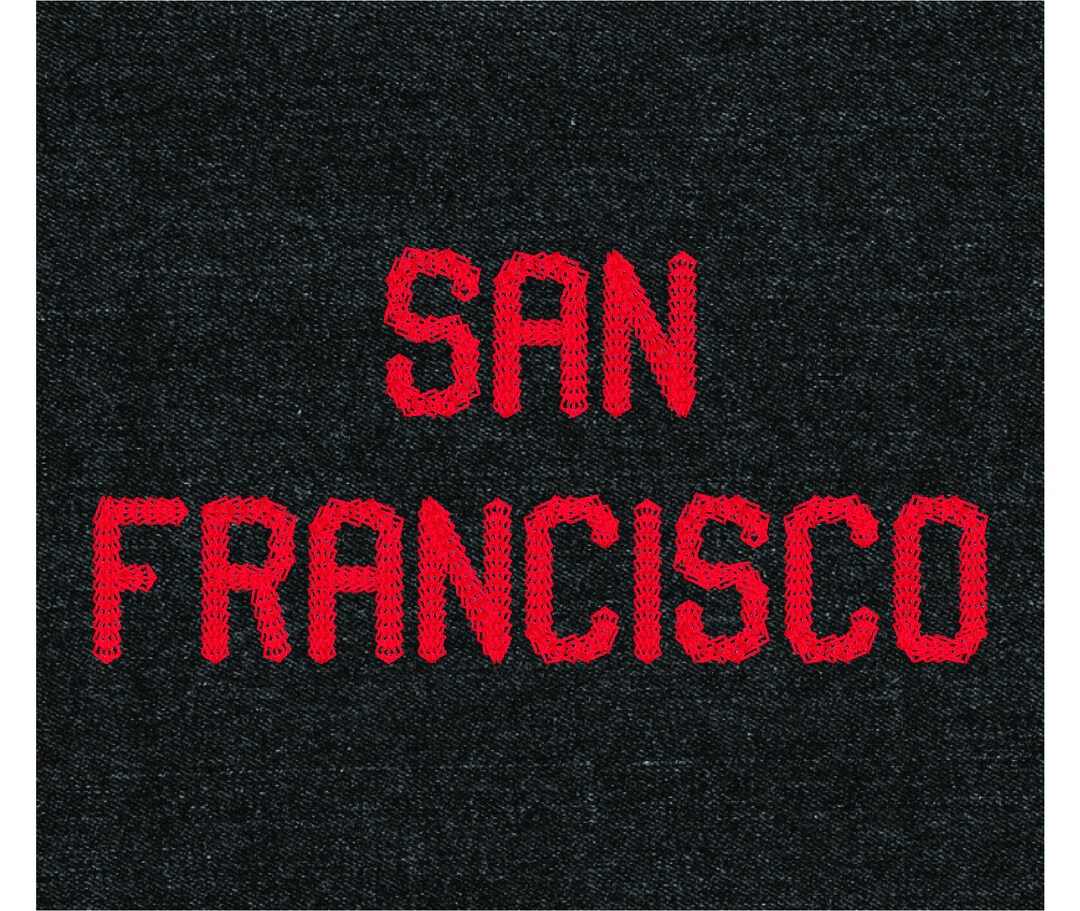San Francisco Chainstitch Machine Embroidery File Design Font - Etsy
