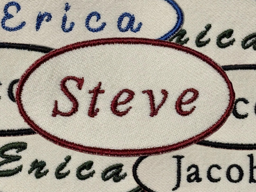 Custom Personalized Embroidered Name Tag Patch - Iron on - Uniform Name Tag - Garage Name Tag ...