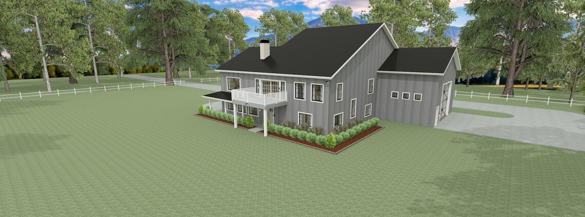 Country Ranch House Floor Plan, 2 Bedroom, Office, Safe Room (PDF) - Etsy