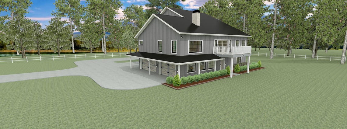 Country Ranch House Floor Plan, 2 Bedroom, Office, Safe Room (PDF) - Etsy