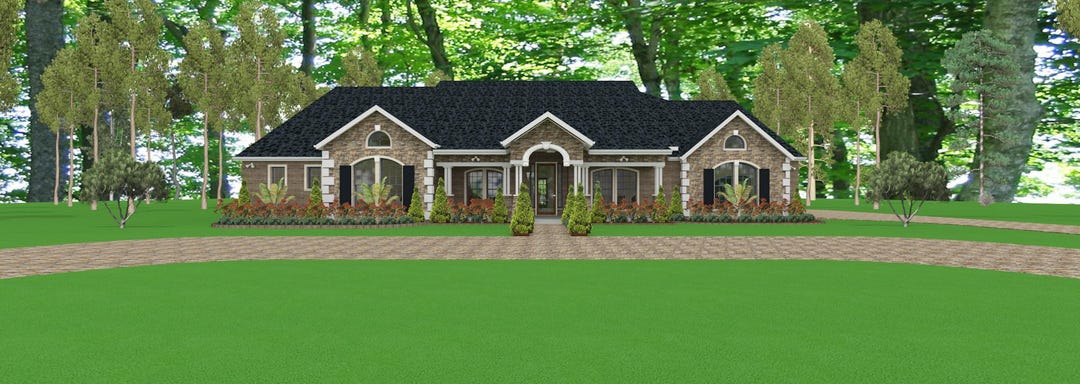 CD 206-house Plan-3,031 Sqft Living- 4 Bedrooms, 3 & 2.5 Baths 1 Story ...