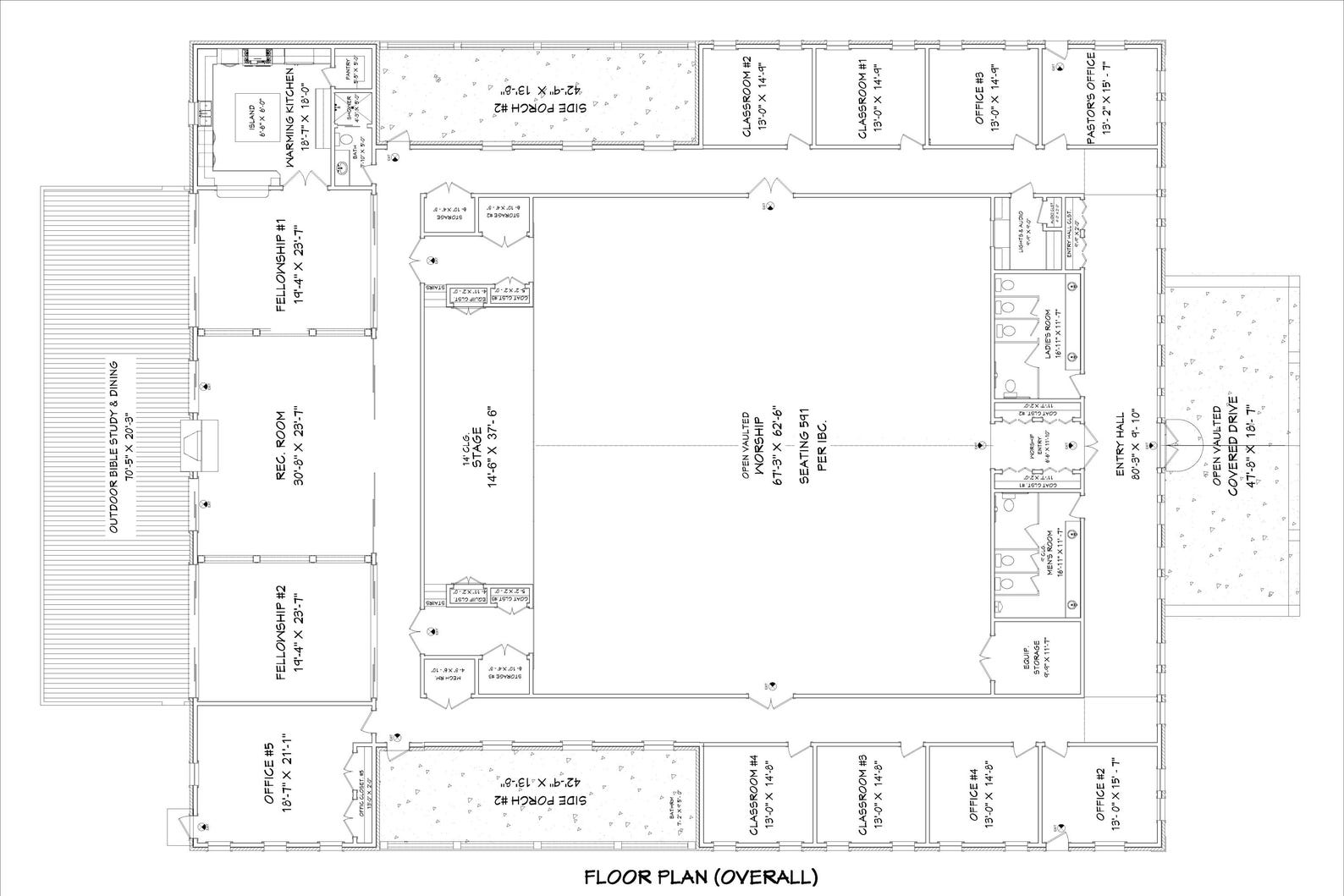 CHR-09 Church Plan-13,329 Sqft, 1 Story - Etsy Canada