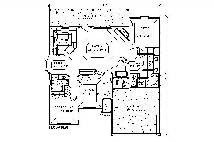 CD 220b-house Floor Plan-1,965 Sqft-3 Bedroom, 2 Bath, 1 Story ...