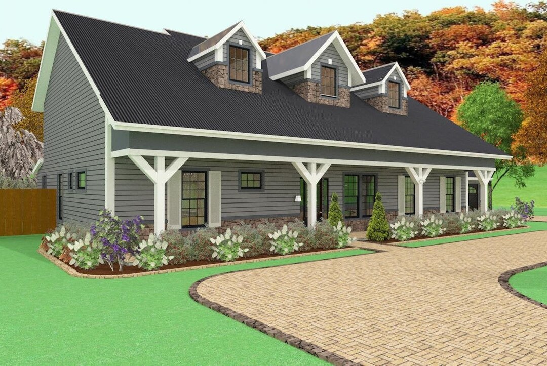 Cd 209-house Floor Plan-3,134 Sqft.-5 Bedroom, 3.5 Bath-country Style ...