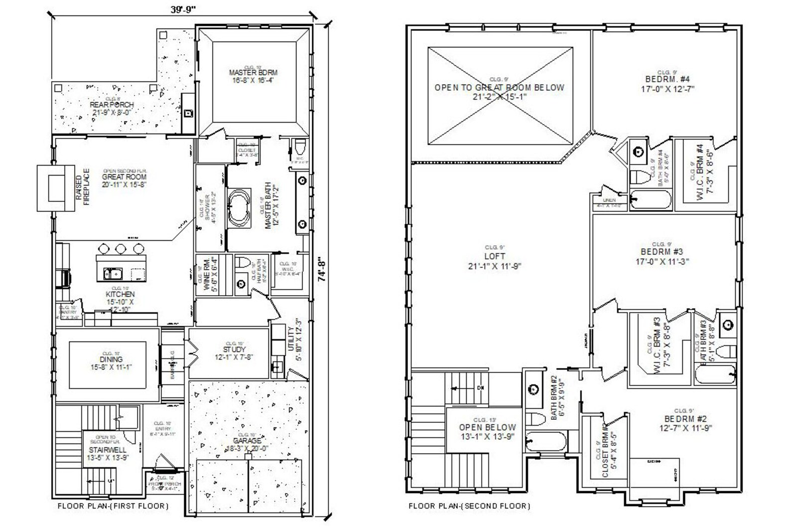 CD 208-house Floor Plan-3,535 Sqft-4 Bedroom, 4.5 Bath, 2 Story ...