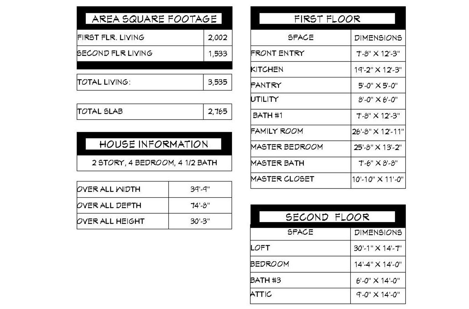 CD 208-house Floor Plan-3,535 Sqft-4 Bedroom, 4.5 Bath, 2 Story ...