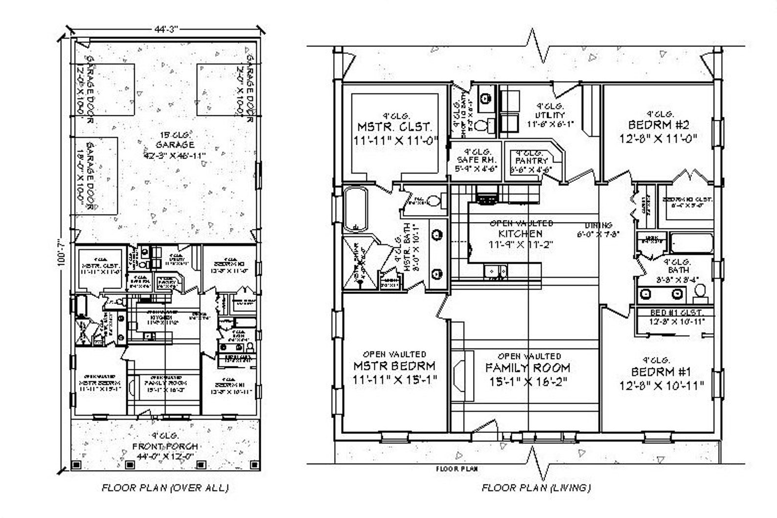 Brn07l-house Floor Plan-1,634 Sqft-3 Bedroom, 2.5 Bath, 1 Story, Barn ...
