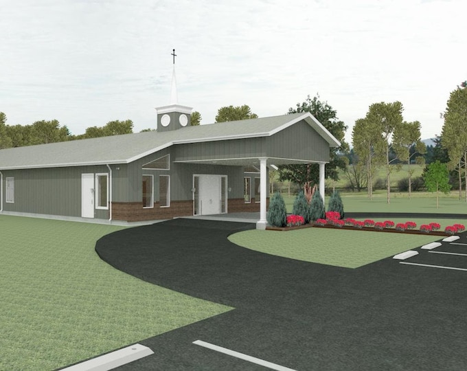 CHR-09 Church Plan-13,329 Sqft, 1 Story - Etsy Canada