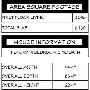 Cd301-house Floor Plan-3,396 Sqft, 4 Bedroom, 3.5 Bath, 1 Story ...