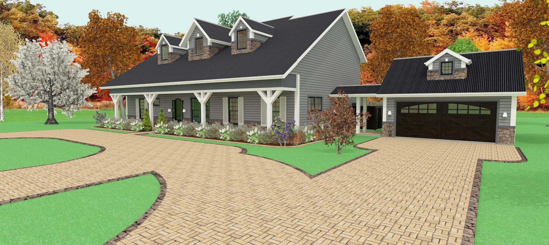 Cd 209-house Floor Plan-3,134 Sqft.-5 Bedroom, 3.5 Bath-country Style ...