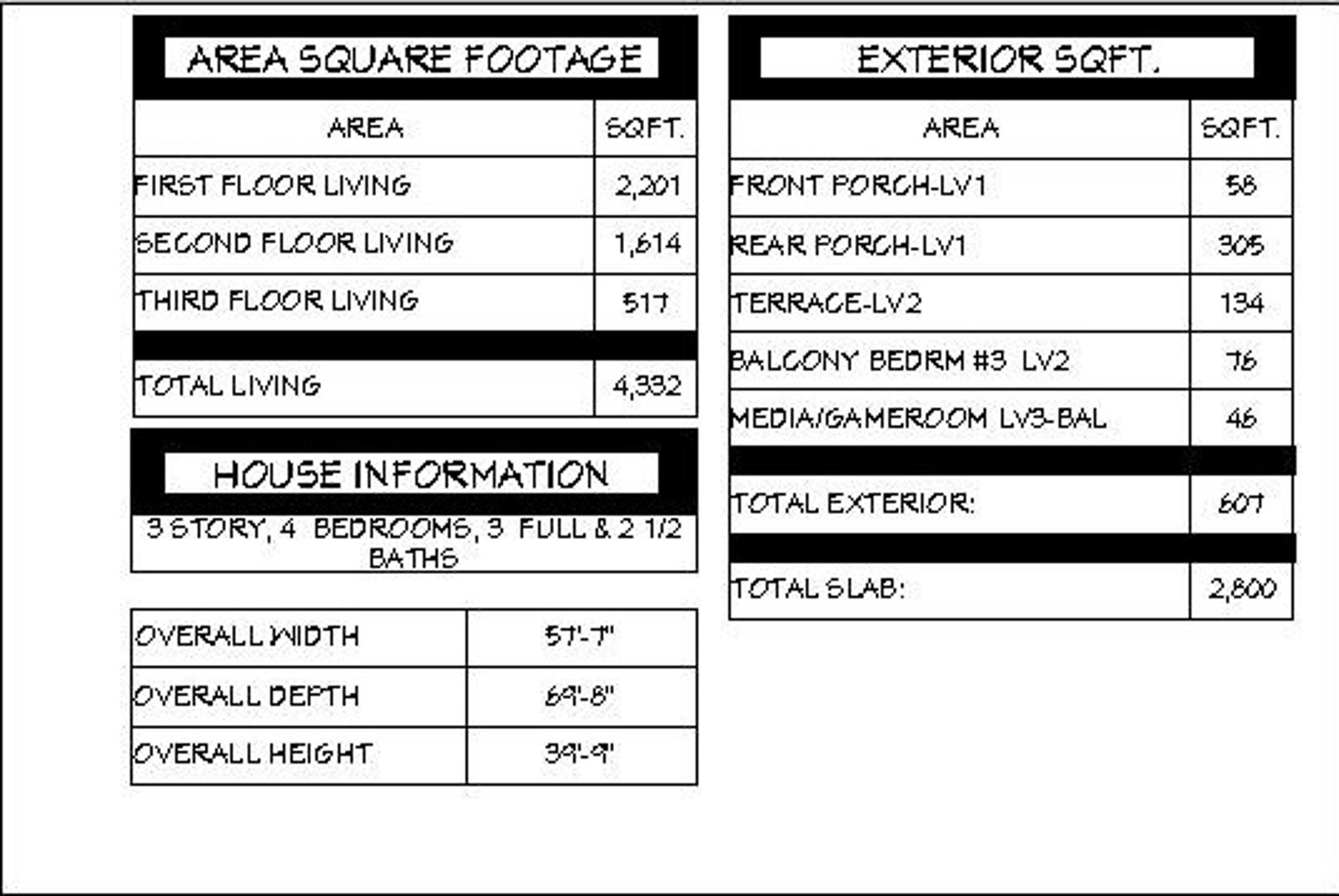 CD 233-house Floor Plan, 3 Story 4,332-4 Bedrooms, 3 Full & 2 Half ...