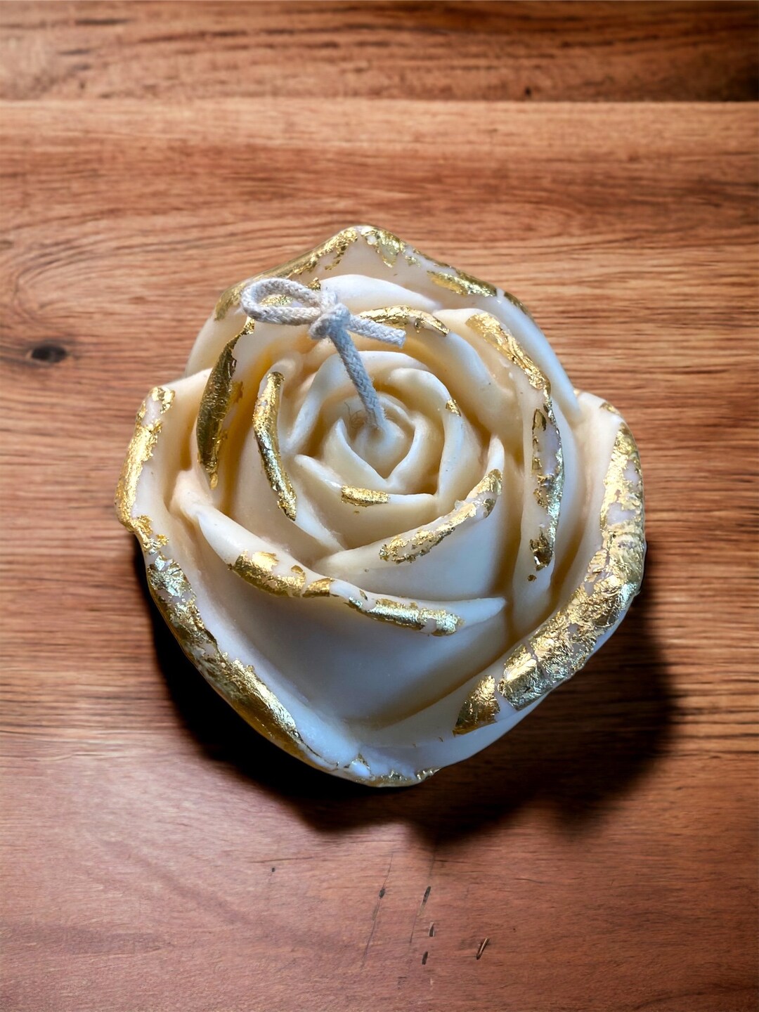Large Rose Candle| Handmade Gorgeous Scented Ombré Flower Candle| Gold ...