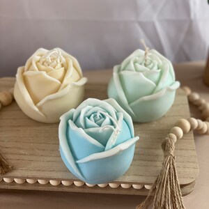 Large Rose Candle| Handmade Gorgeous Scented Ombré Flower Candle| Gold ...