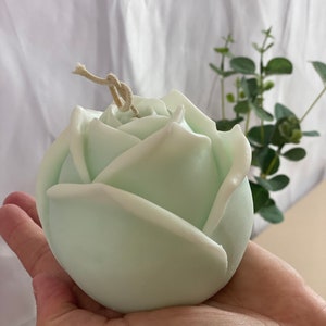 Large Rose Candle| Handmade Gorgeous Scented Ombré Flower Candle| Gold ...