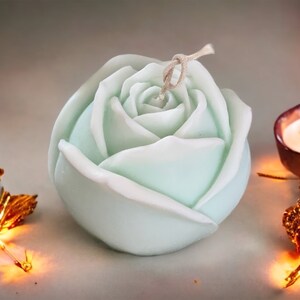 Large Rose Candle| Handmade Gorgeous Scented Ombré Flower Candle| Gold ...