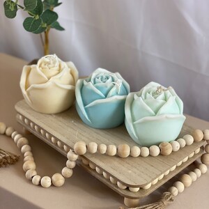 Large Rose Candle| Handmade Gorgeous Scented Ombré Flower Candle| Gold ...