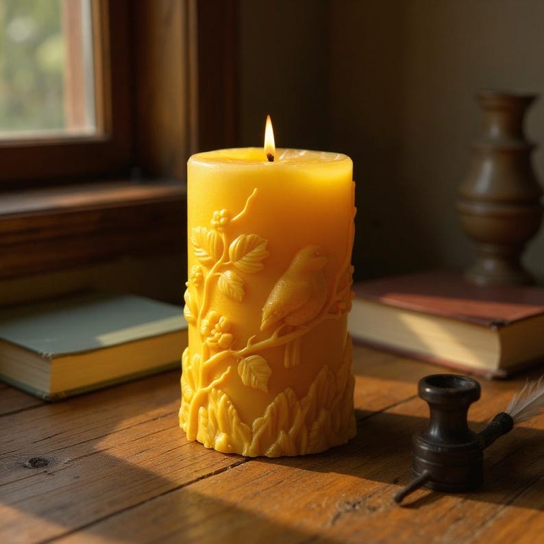 Large Bird Pillar Candle | Hand-poured Soy Blend Wax, Home Decor - Etsy