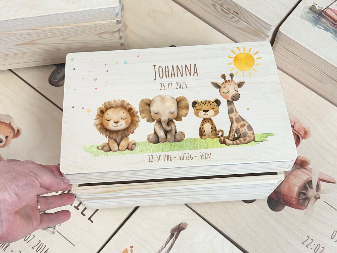 Personalized Newborn Memory Box, Custom New Baby Wooden Keepsake ...