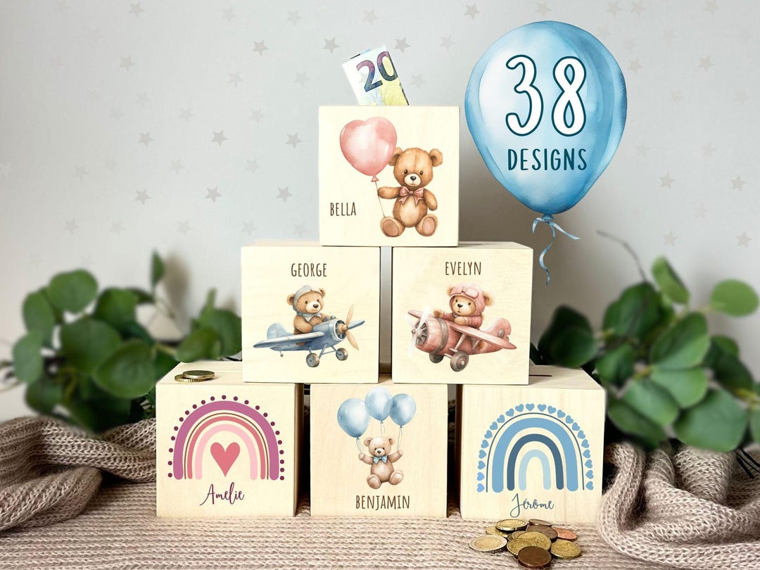 Personalized Coin Bank With Name, Custom Piggy Bank Boys Girls Birthday ...